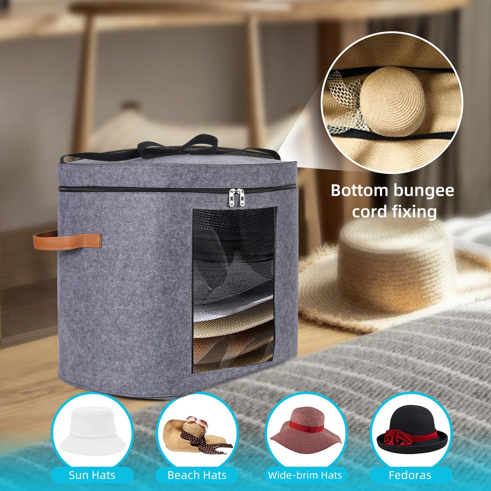 Huge Hat Boxes for Women Storage - Foldable Hat Storage Boxes With ...