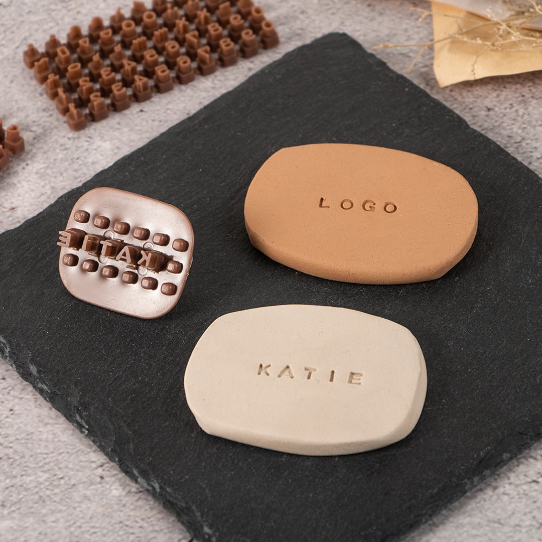Clay Signature Stamp Set 26 Letters and Numbers Upper Case - Etsy
