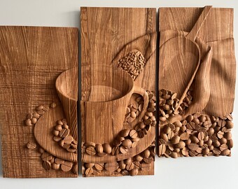 Wood Coffee Wall Art - Etsy