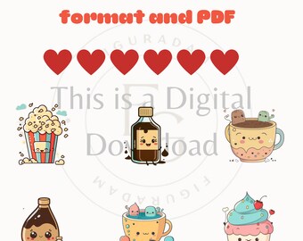 Perfect Match Kawaii Clipart Set Cute Food Clip Art Friendship Best ...