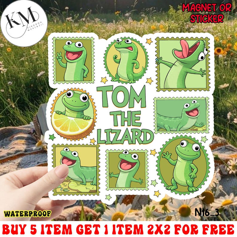Tom the Lizard Holographic Hoppers Meme Funny Sticker - Etsy