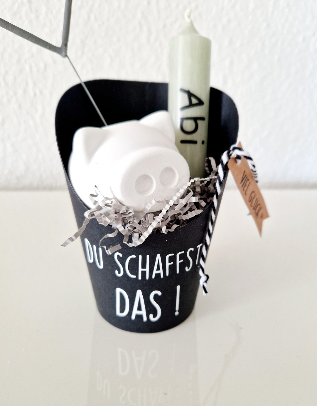 Lucky Pig as a Candlestick With Candle. Happiness to Go, Graduation ...