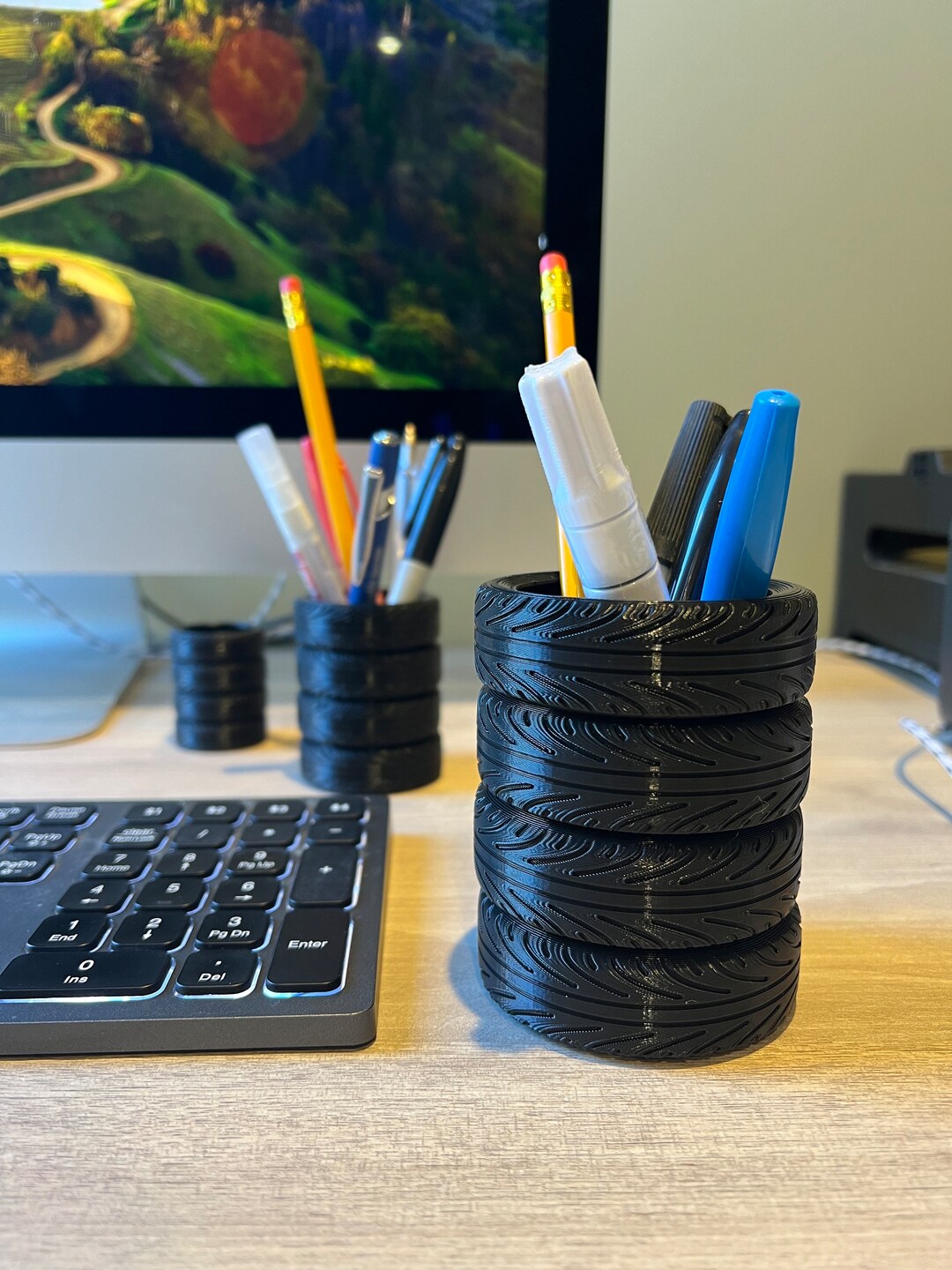 Tyre Pen Holder, Pencil Pot, Desk Organiser, Mechanic Gift, Car ...