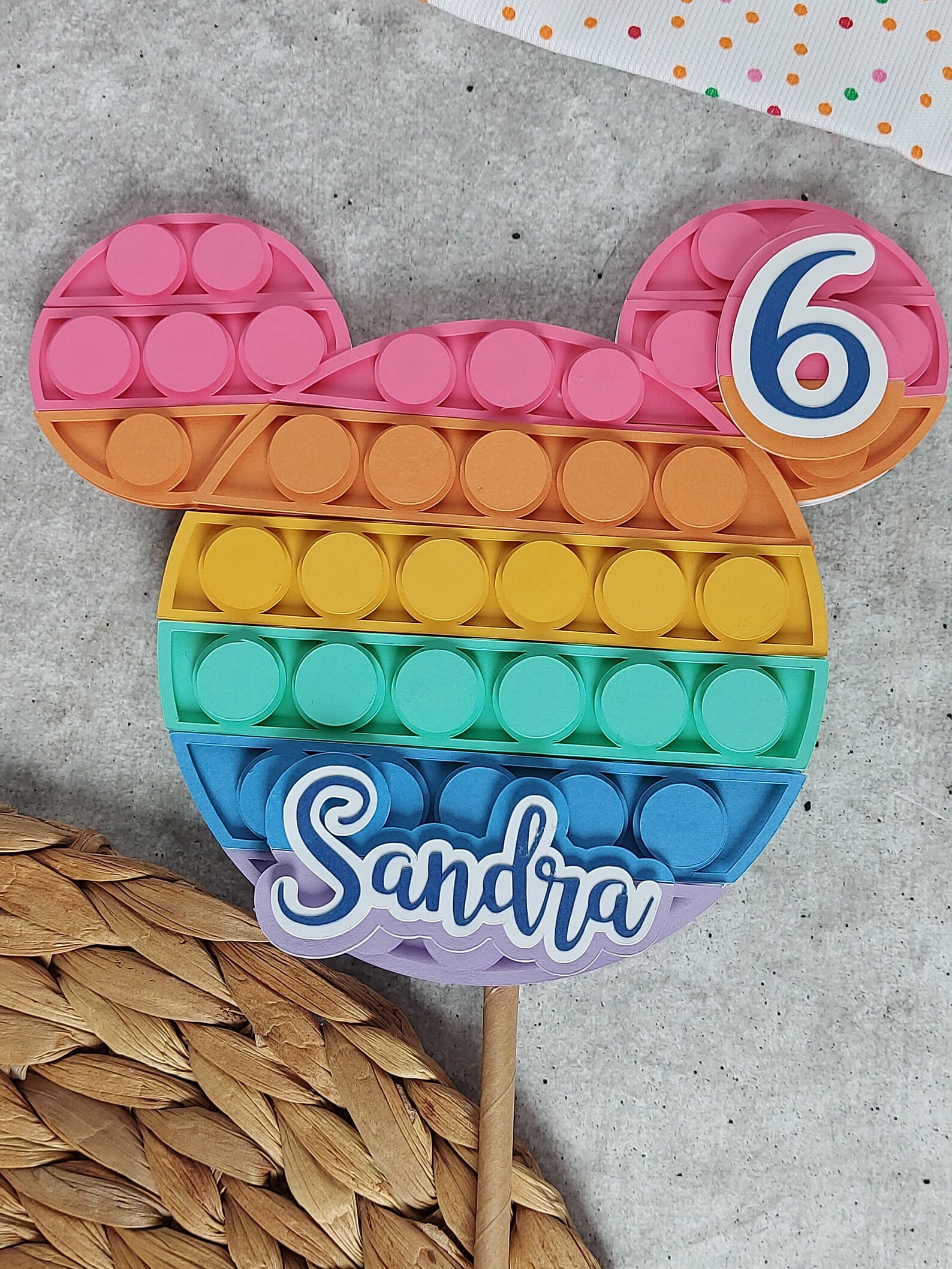 Pop It Cake Topper, Fidget Birthday Party, Pop It Mickey Mouse Birthday ...