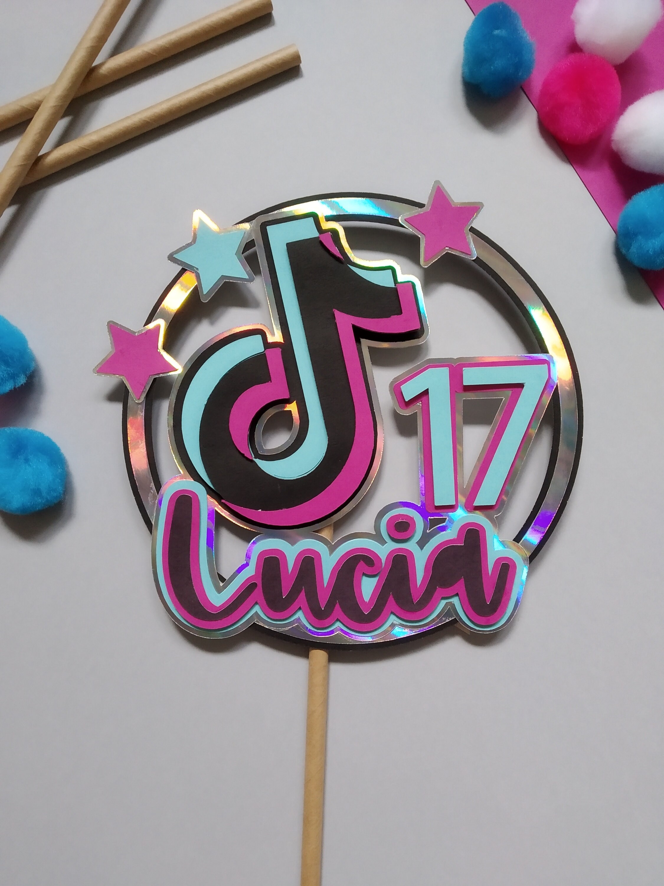 Tik Tok Inspired Cake Topper, Tik Tok Theme Birthday, Music Theme Party ...