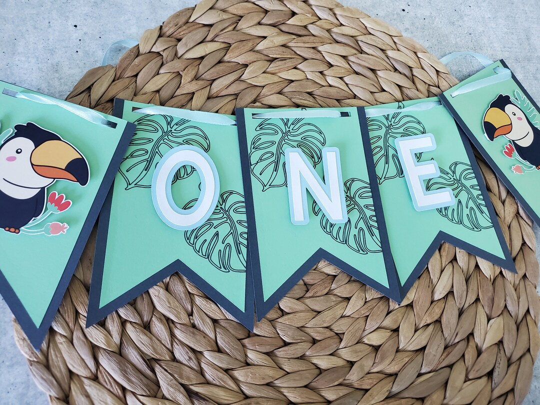 Safari Animals Highchair Banner, Wild One Birthday Banner, Toucan First ...