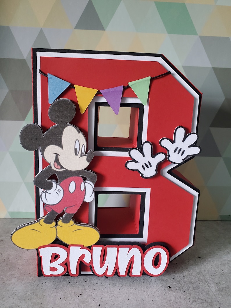 Letras 3D personalizadas, letras 3D de cartón, letras 3D de Mickey ...
