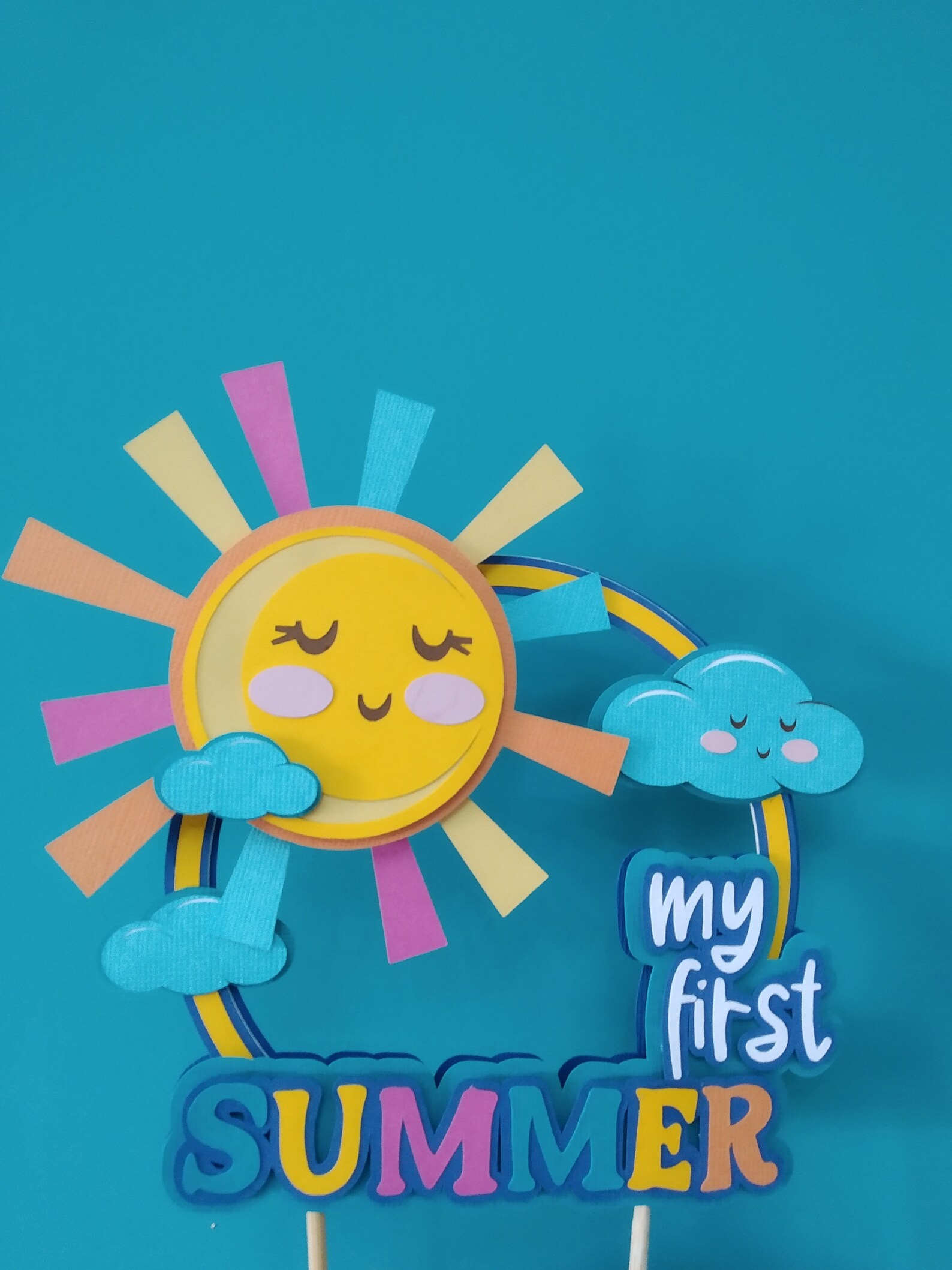 Cake Topper Summer, Firstbithday Summer, Sun Decoration Party, Summer ...