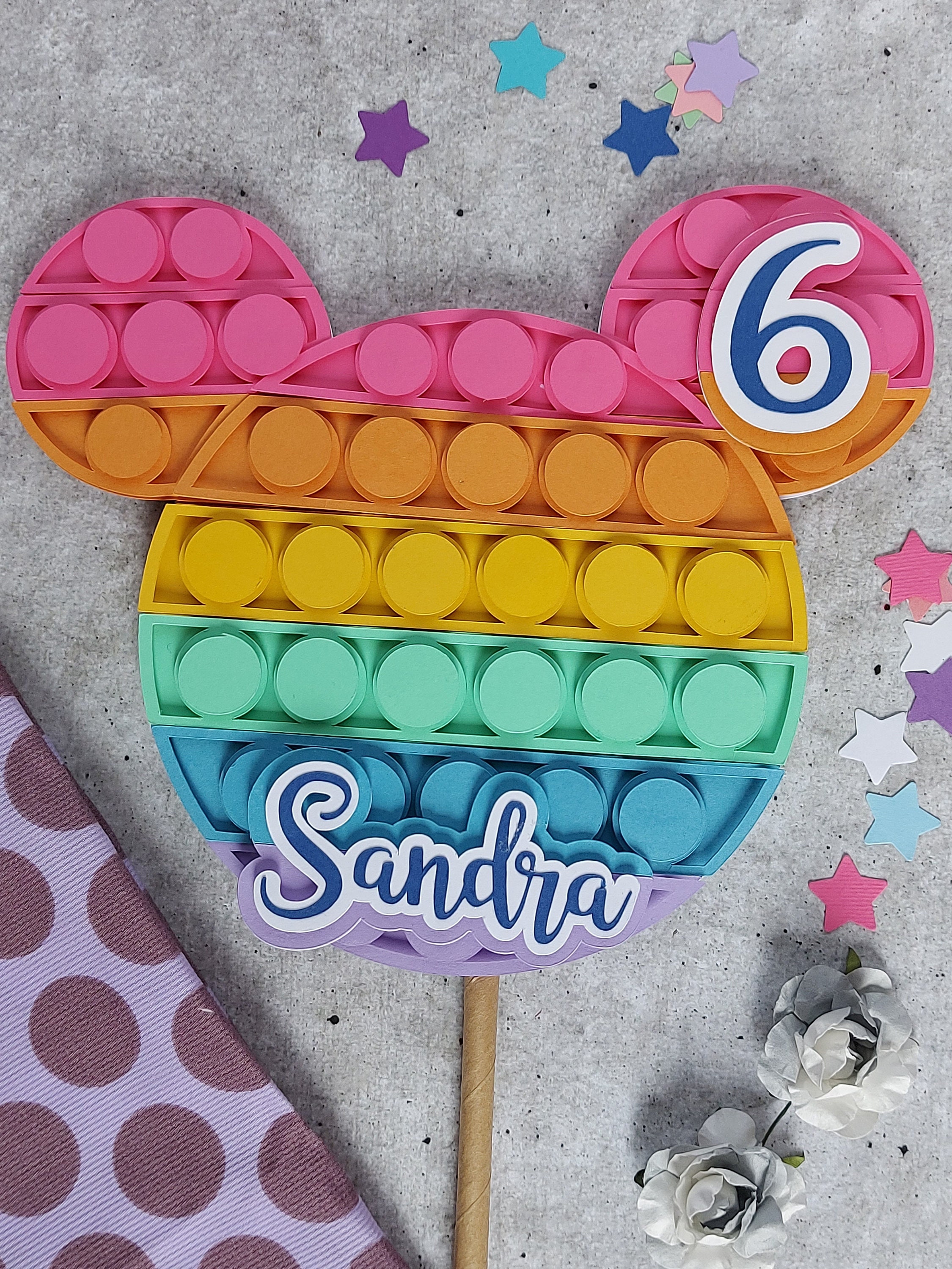 Pop It Cake Topper, Fidget Birthday Party, Pop It Mickey Mouse Birthday ...