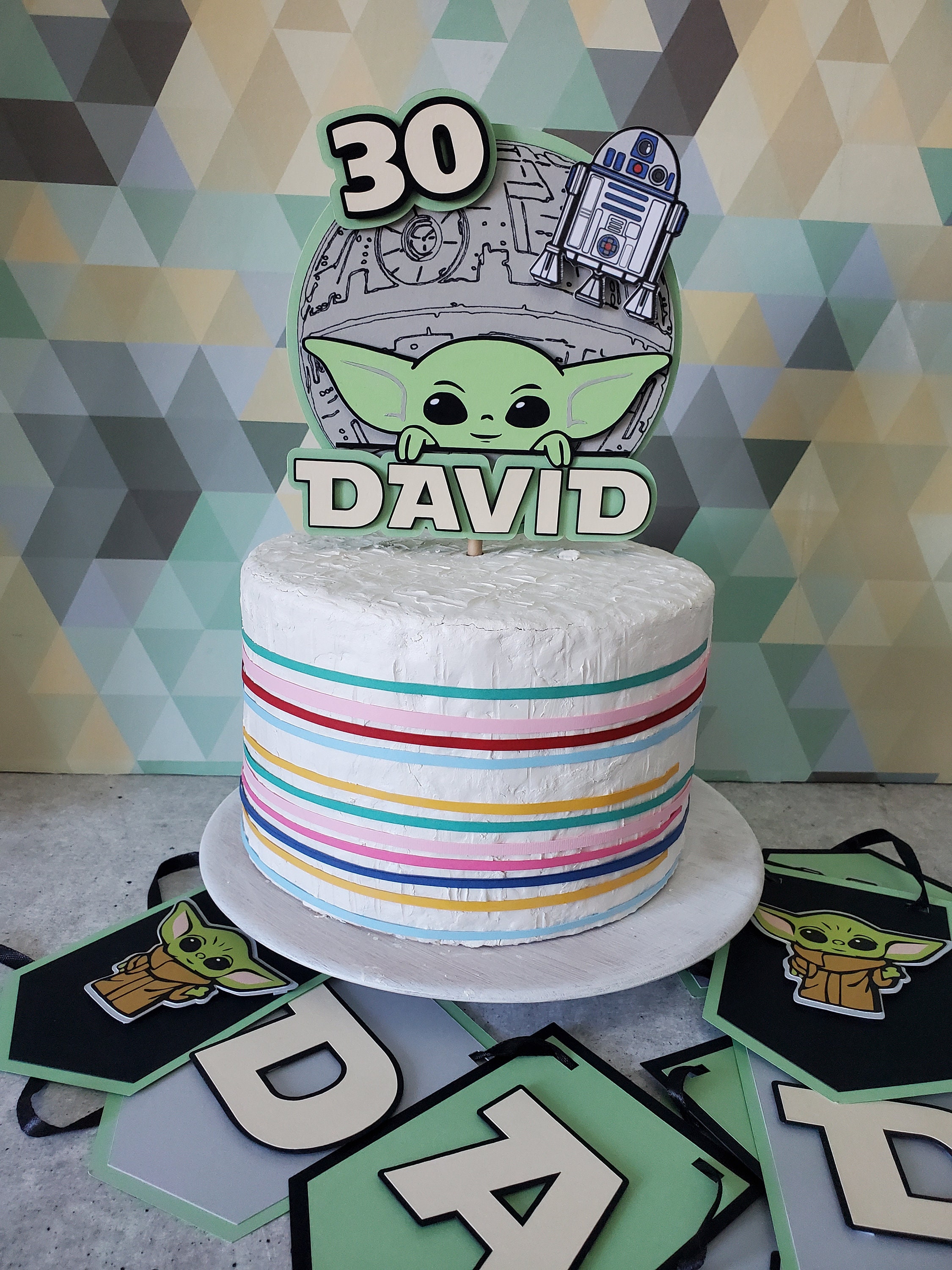 Baby Yoda Cake Topper, Star Wars Theme Birthday, Baby Yoda Decoration ...