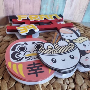 Japan Cake Topper, Sushi Birthday, Decor Sushi Table, Japan Theme Party ...