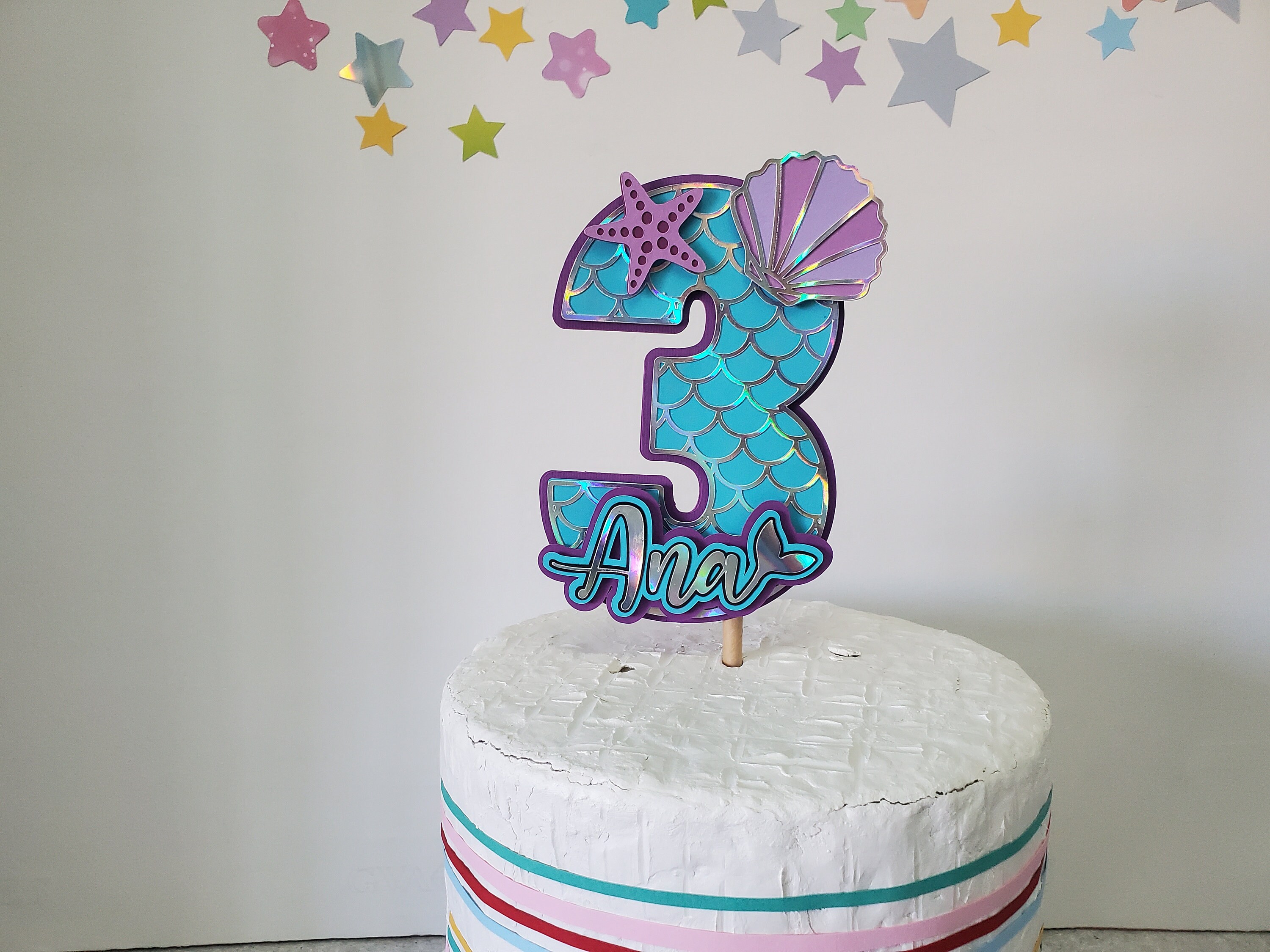 Cake Topper Mermaid Number, Under the Sea Theme, Mermaid Birthday ...