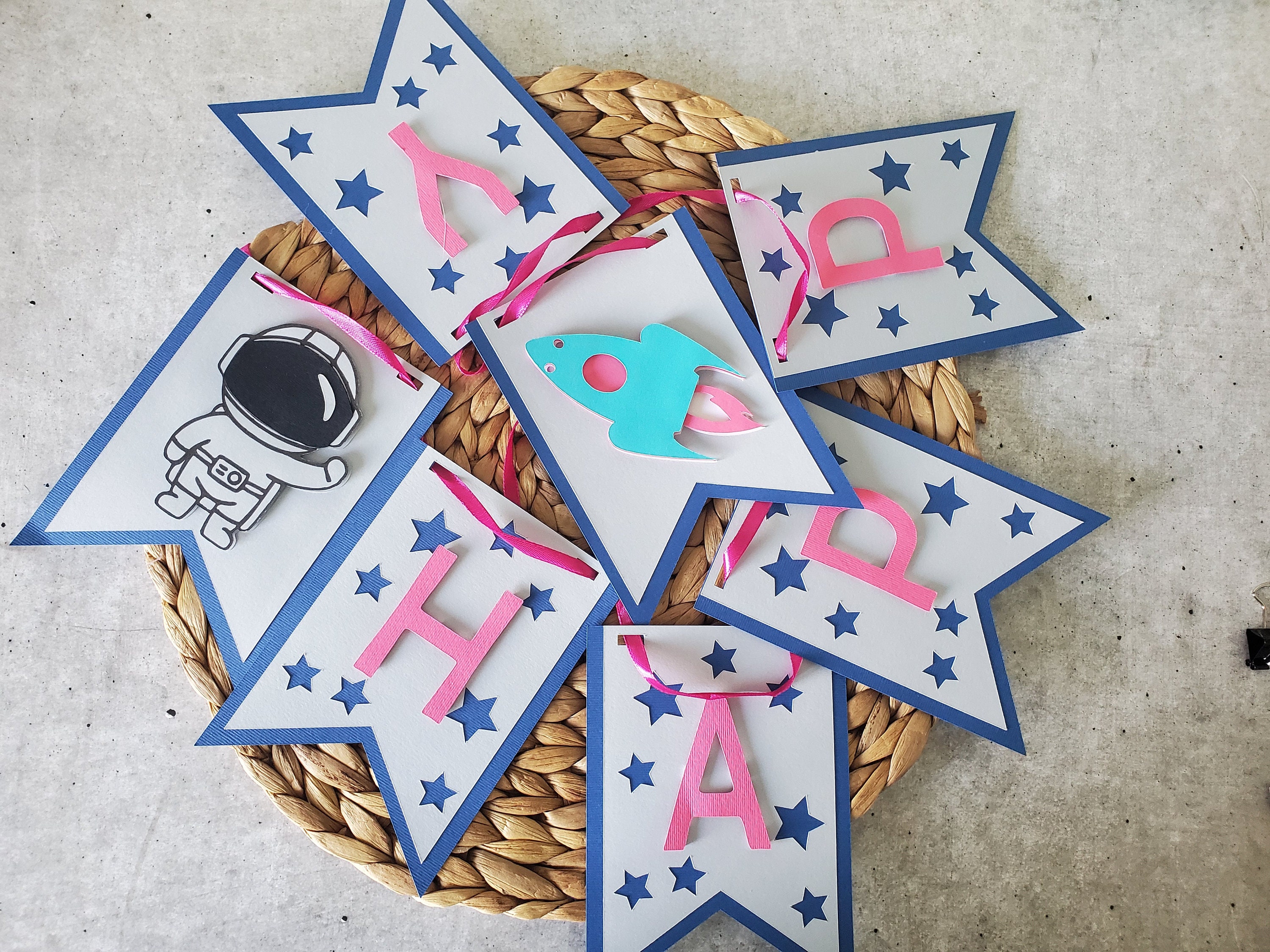 Space Birthday Banner, Astronaut Banner Party, First Trip Around the ...