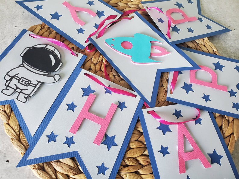 Space Birthday Banner, Astronaut Banner Party, First Trip Around the ...
