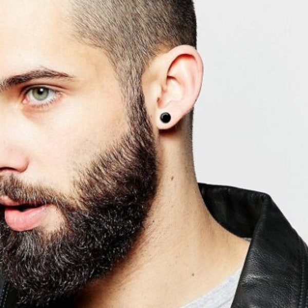 Black Earrings Men Titanium - Etsy