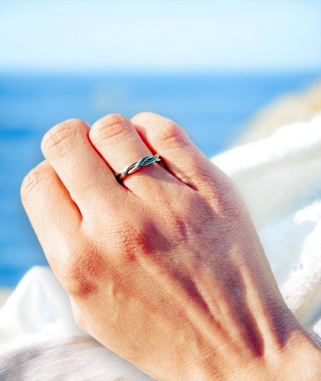 Braided Titanium Ring, Braid Ring, Stackable Ring, Stacking Ring, Weaving Braid Ring, Twist Vine ...