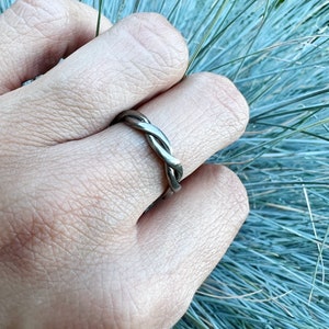 Braided Titanium Ring, Braid Ring, Stackable Ring, Stacking Ring, Weaving Braid Ring, Twist Vine ...