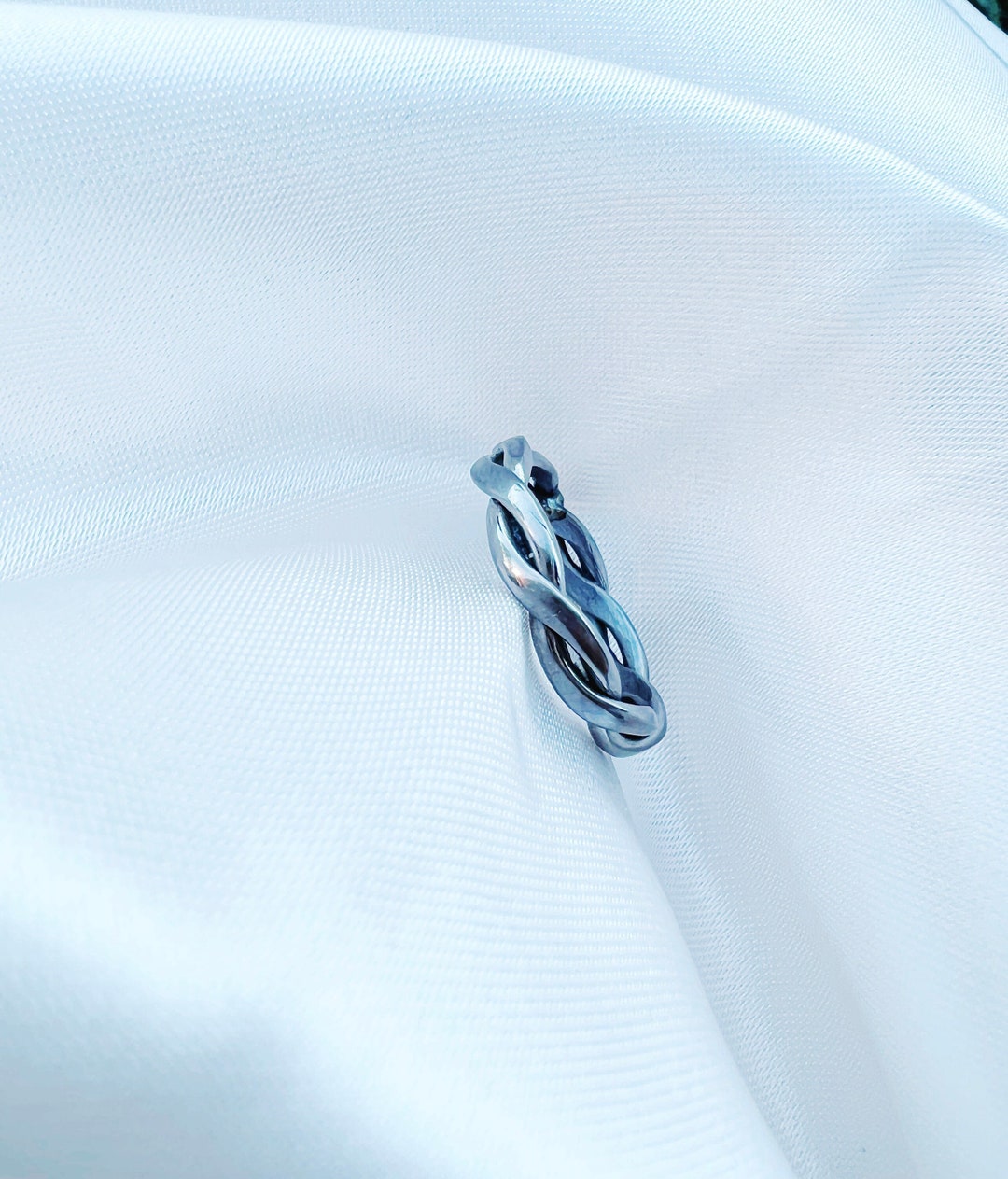Braid Ring, Braided Titanium Ring, Stackable Ring, Stacking Ring, Weaving Braid Ring, Twist Vine ...