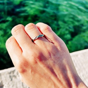 Braided Titanium Ring, Braid Ring, Stackable Ring, Stacking Ring, Weaving Braid Ring, Twist Vine ...