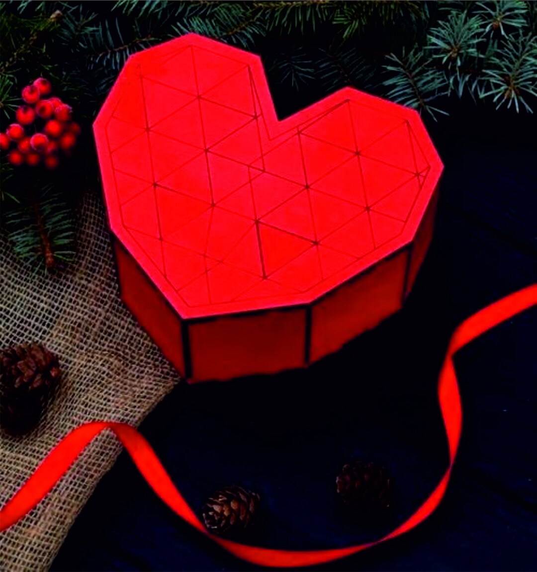 Valentines Day Chocolate Box Heart Laser Cut Template , Valentines Day ...