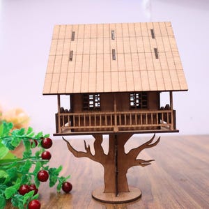 Treehouse Dollhouse Laser Cut Files: 3D Vector Template (digital ...