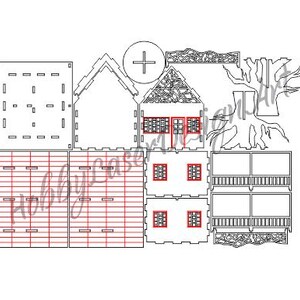 Treehouse Svg Treehouse Dollhouse Laser Cut Files Treehouse Dxf Glowforge Wood Decor Plywood 3D ...