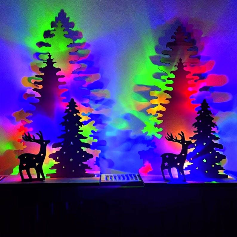 Christmas Tree Ornament Laser Cut File: Deer Scene (PDF, SVG, DXF) - Etsy