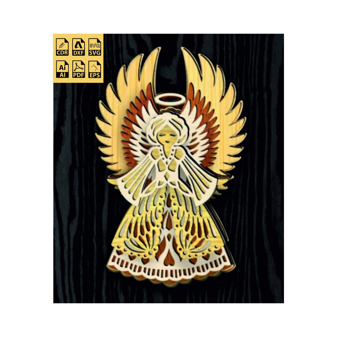 Laser Cut Angel: Multilayer SVG DXF File (digital Download) - Etsy