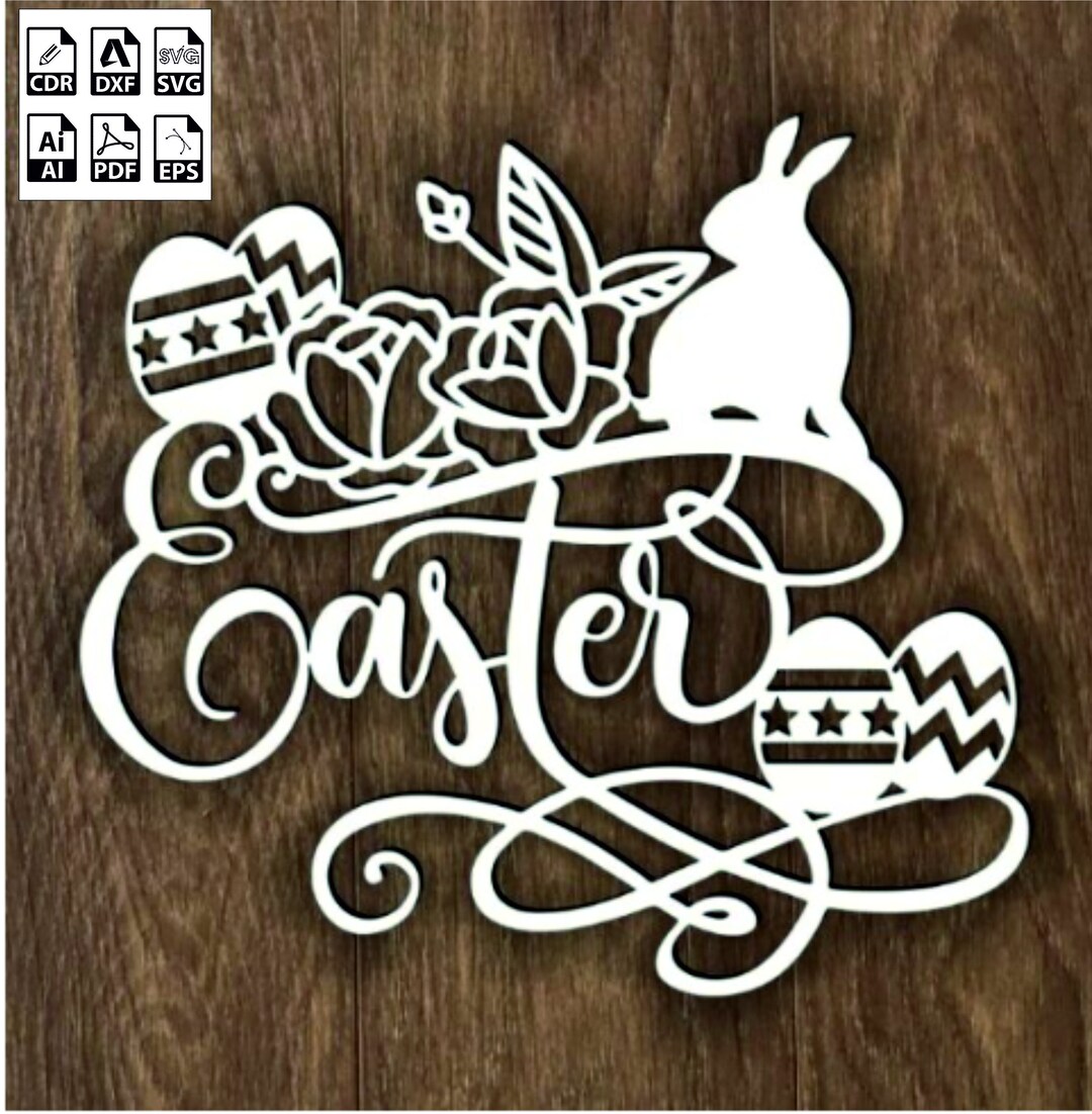 Easter Decoration Laser Cut, Easter Wall Art Dxf File , Easter Bunny ...