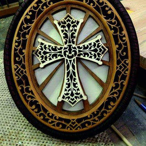 Wooden Decorative Cross Laser Cut Cross Svg File Cross Dxf Cross ...