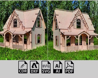 Wooden Doll House Laser File - Etsy