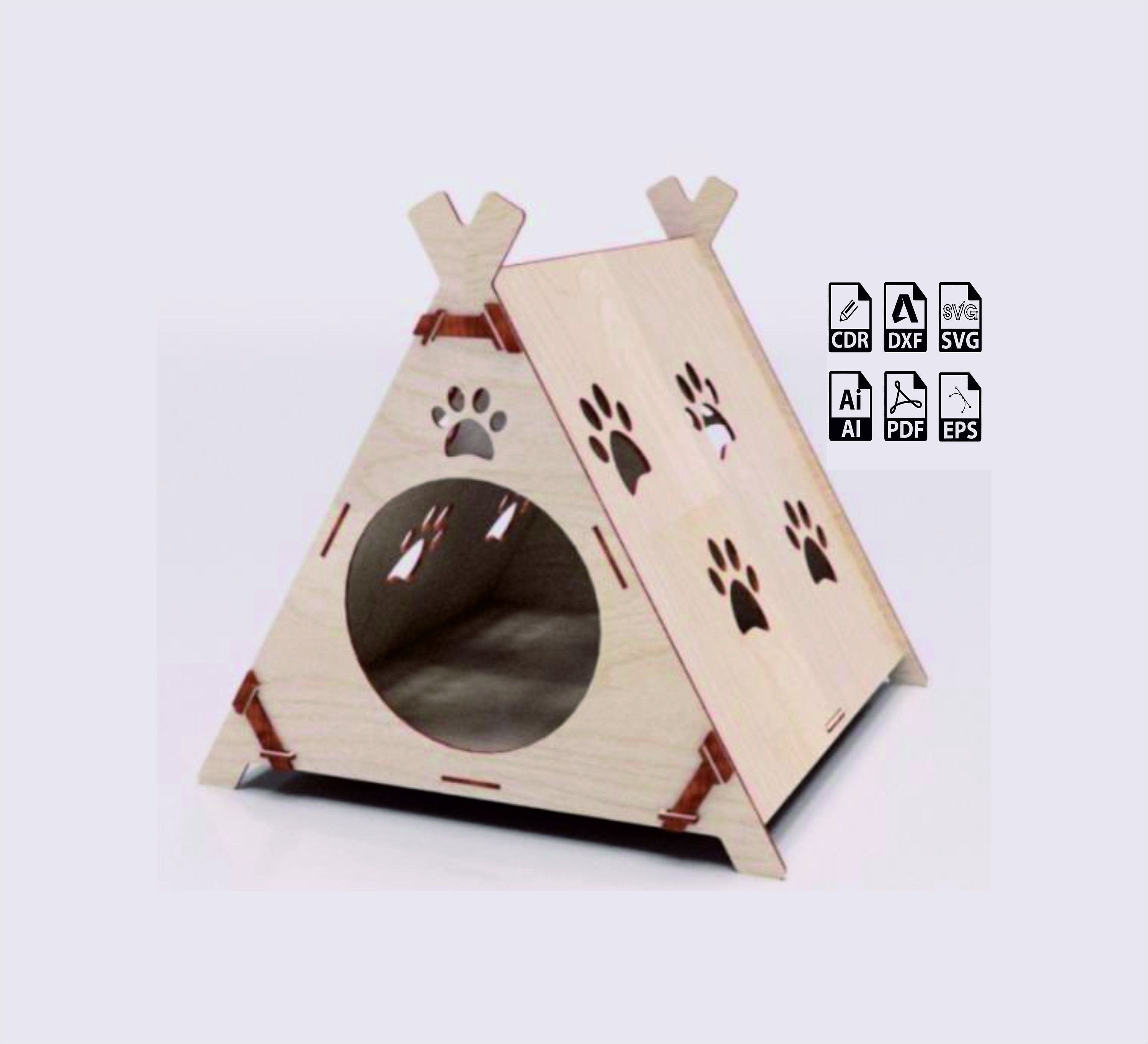 Laser Cut Pet House SVG: Puppy & Cat Kennel Plans (digital Download) - Etsy