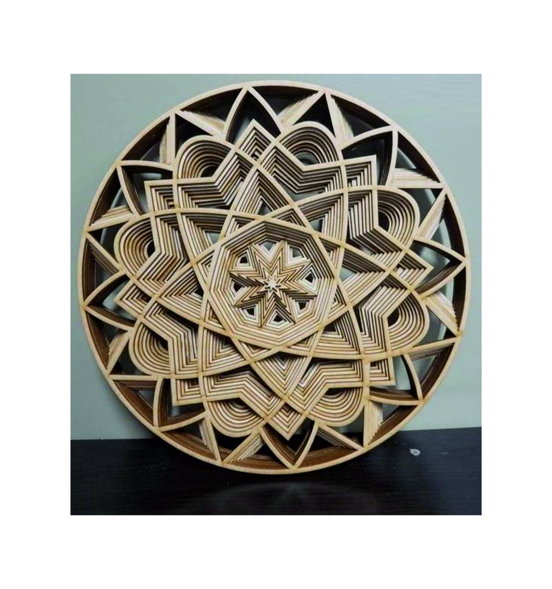 Multilayer Wooden Carving Mandala Layout Svg File Mandala Svg Mandala ...