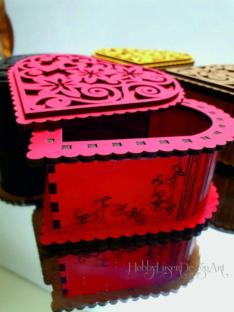 Laser Cut Heart Box Template: CNC Vector Model (digital Download) - Etsy