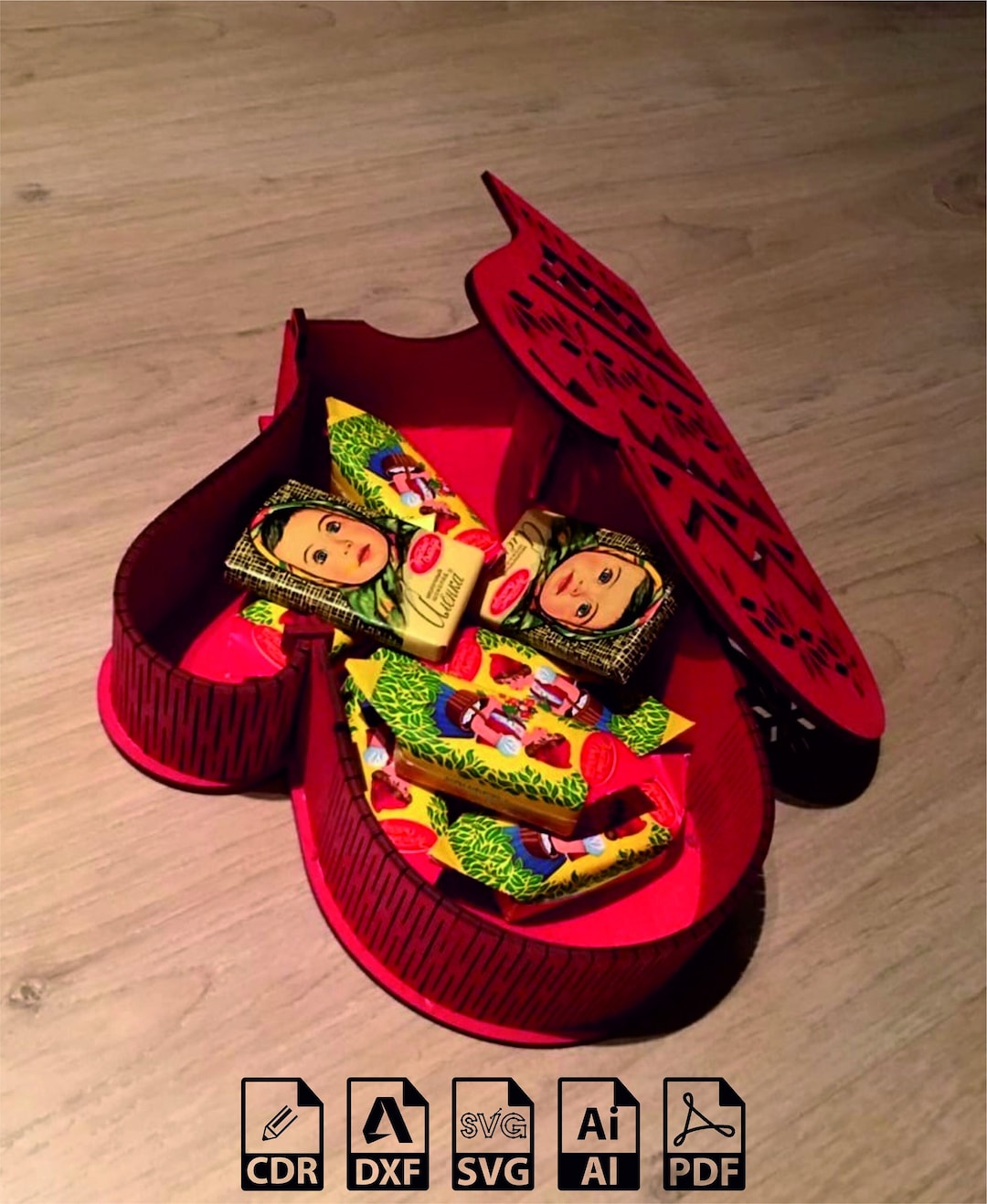 Glove Shape Box Svg File Laser Cut Files , Wooden Mitten Gift Box ...