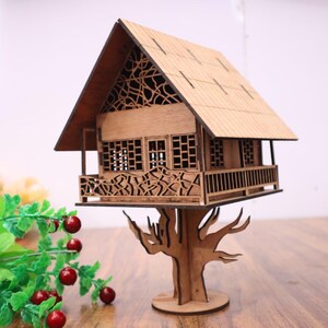 Treehouse Dollhouse Laser Cut Files: 3D Vector Template (digital ...