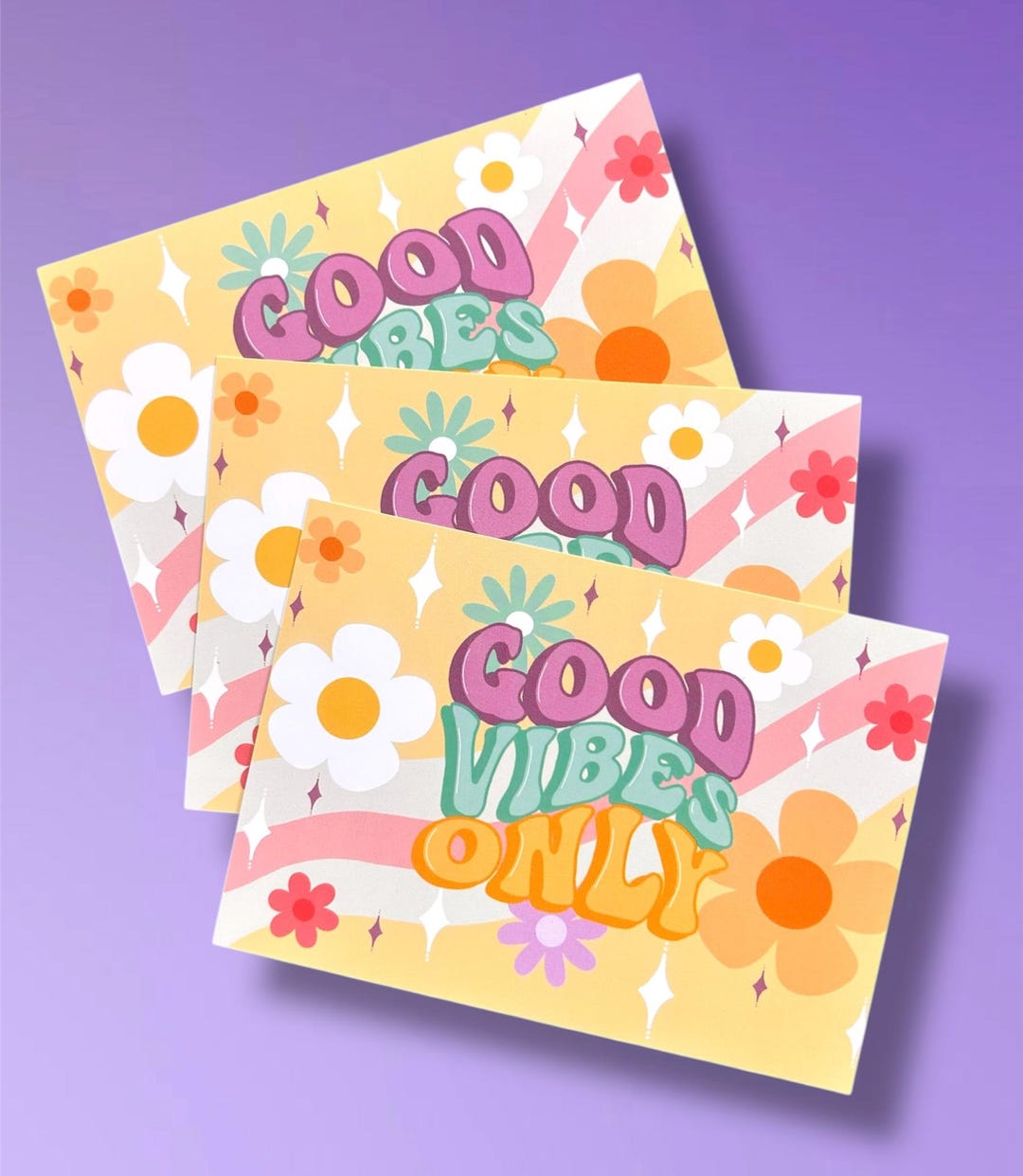 Good Vibes Only Cards | Groovy | Cards | Colourful | Good Vibes | Vibes ...