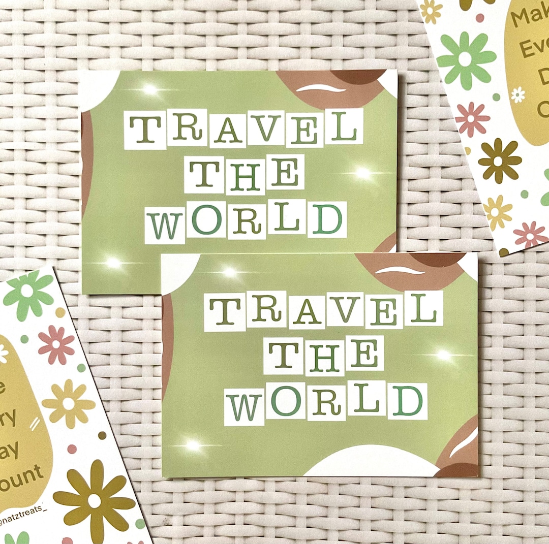 Travel the World Set 2x Postcards / Print / A6 Postcard / Wanderlust ...