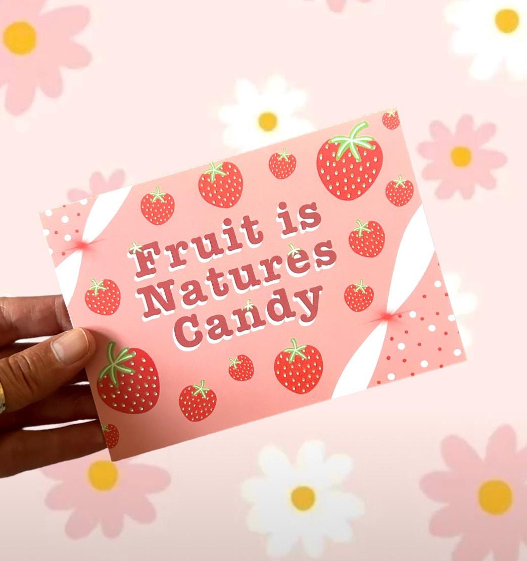 Card Postcard Set Illustration Print Sweet Card Cards Fruit Theme ...