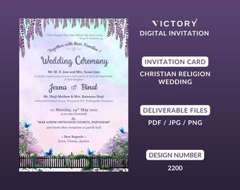 Christian Wedding Invitation Card - Etsy