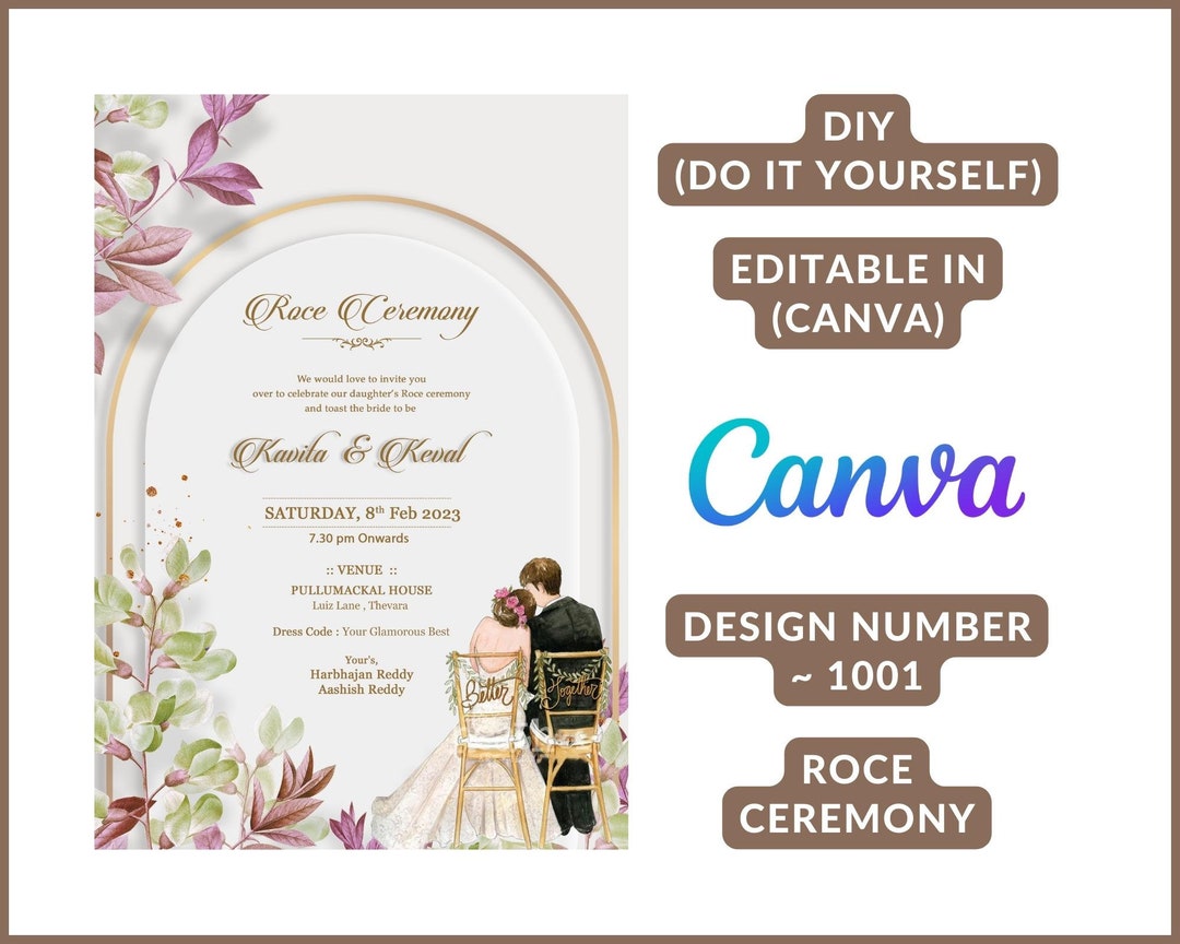E Roce Ceremony E-invite With a Whimsical Fusion of Soft Peach and ...