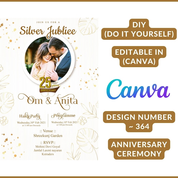 Silver Jubilee Invitation - Etsy