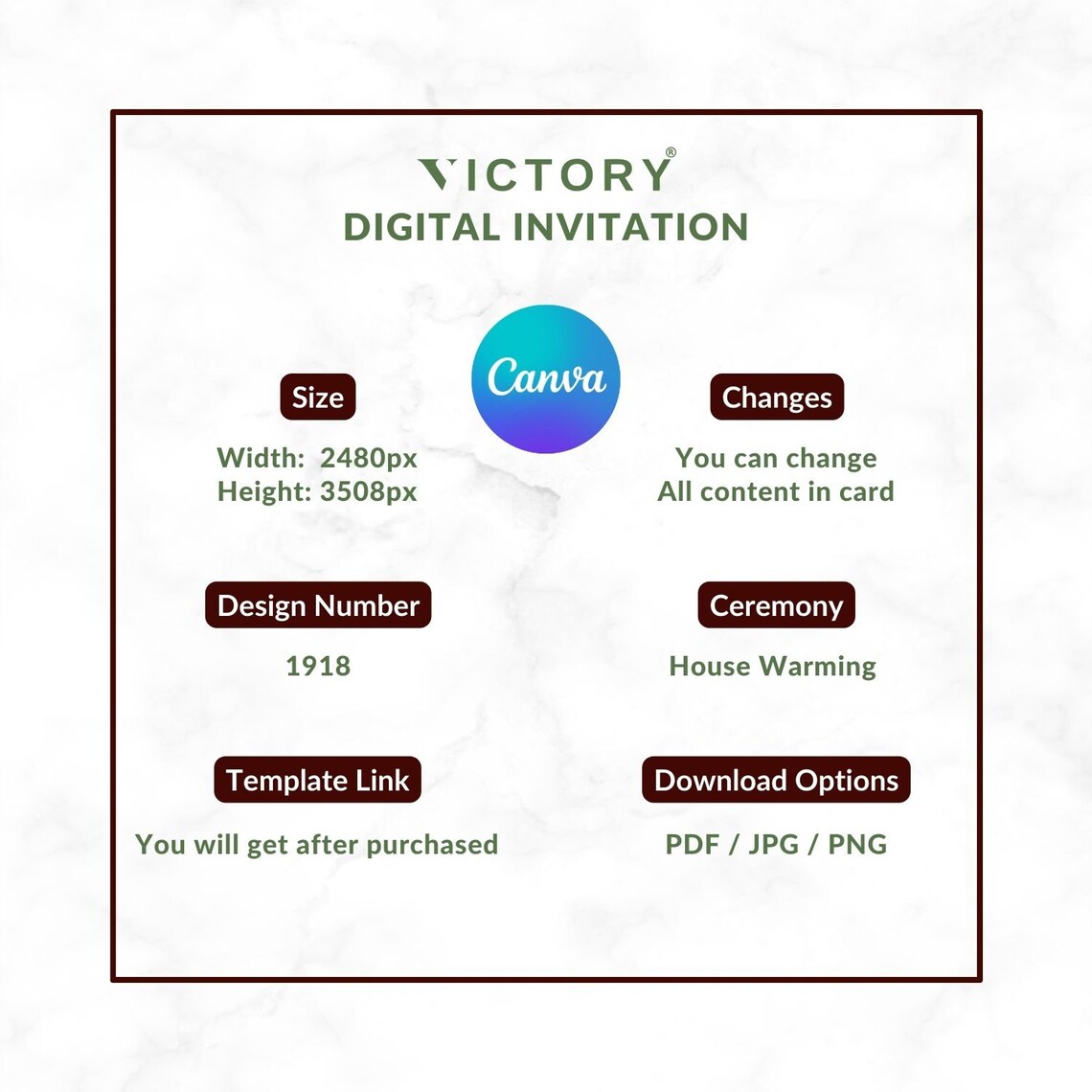 House Warming Ceremony Invitation Card in English Language With Leaves ...