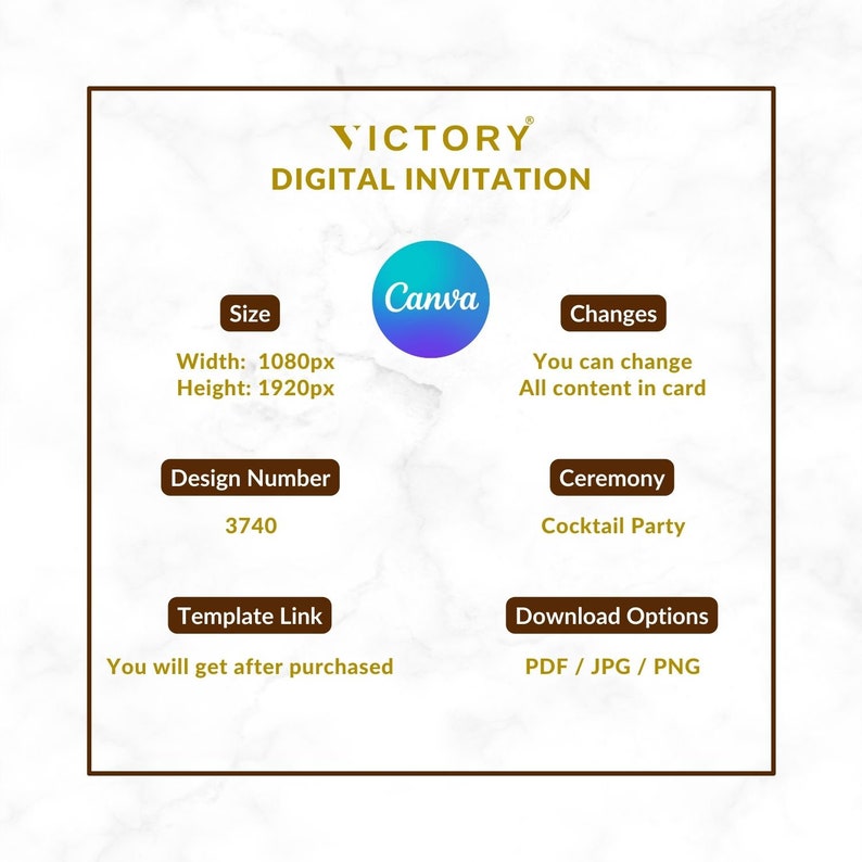 Cocktail Party Invitation Card in Aesthetic Theme Canva DIY Editable ...