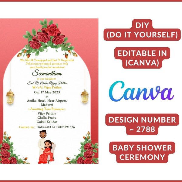 Seemantham Digital Invite - Etsy