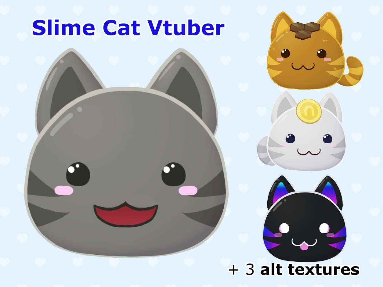 Cat Slime Vtuber Model Fully Rigged 3 Alt Textures - Etsy UK