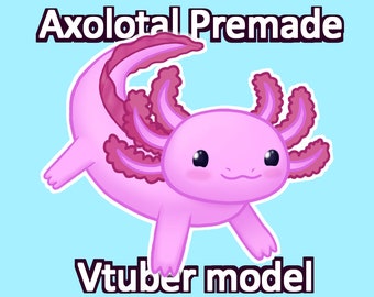Fabio the Axolotl 2D Vtuber Model Fully Rigged - Etsy