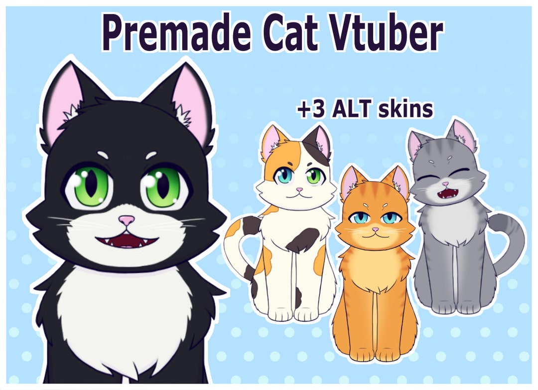 Cat 2D Vtuber Model Full Rigged Premade - Etsy