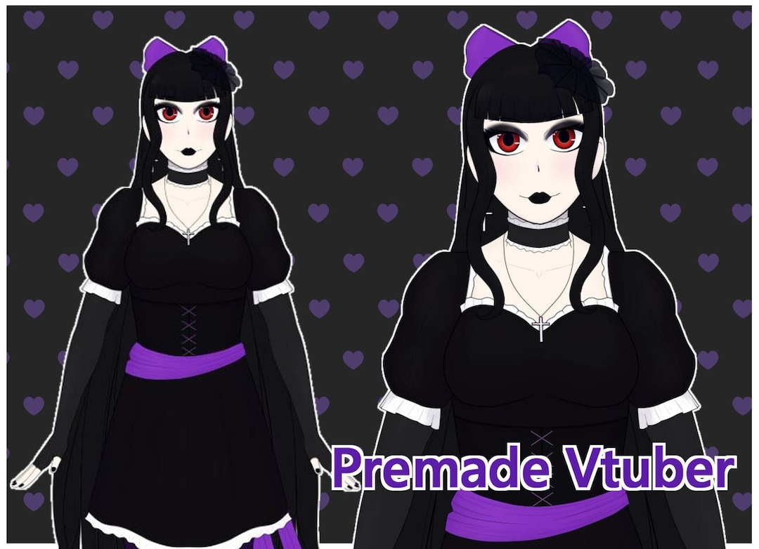 Premade Goth Vtuber, Fully Rigged - Etsy