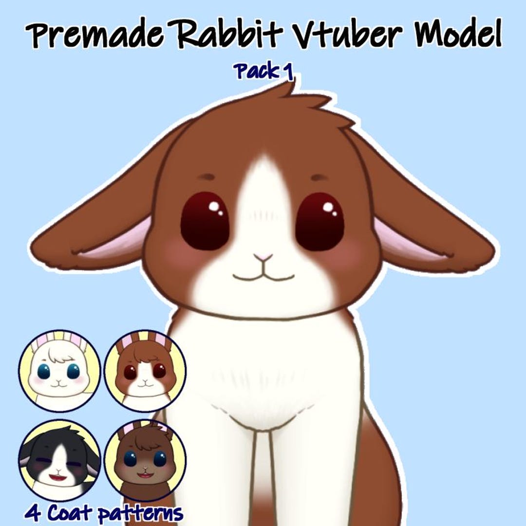 Rabbit Vtuber Model Pack 1 | 2D Model | Fully Rigged - Etsy